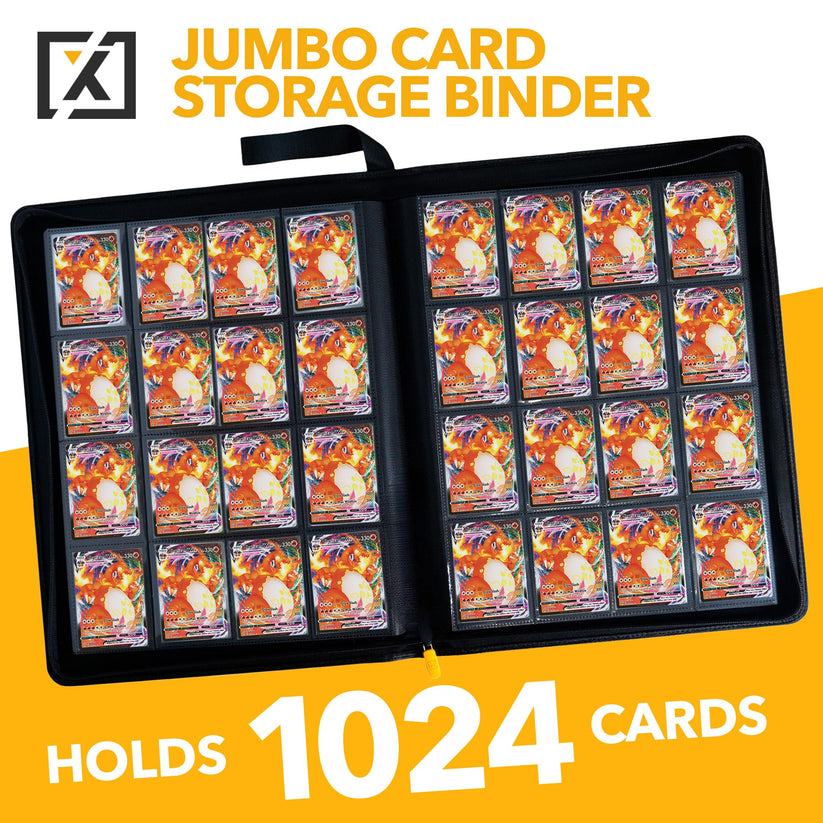 Jumbo 16-Pocket Card Binder – Holds 1000+ Cards | Includes 200 Sleeves ...